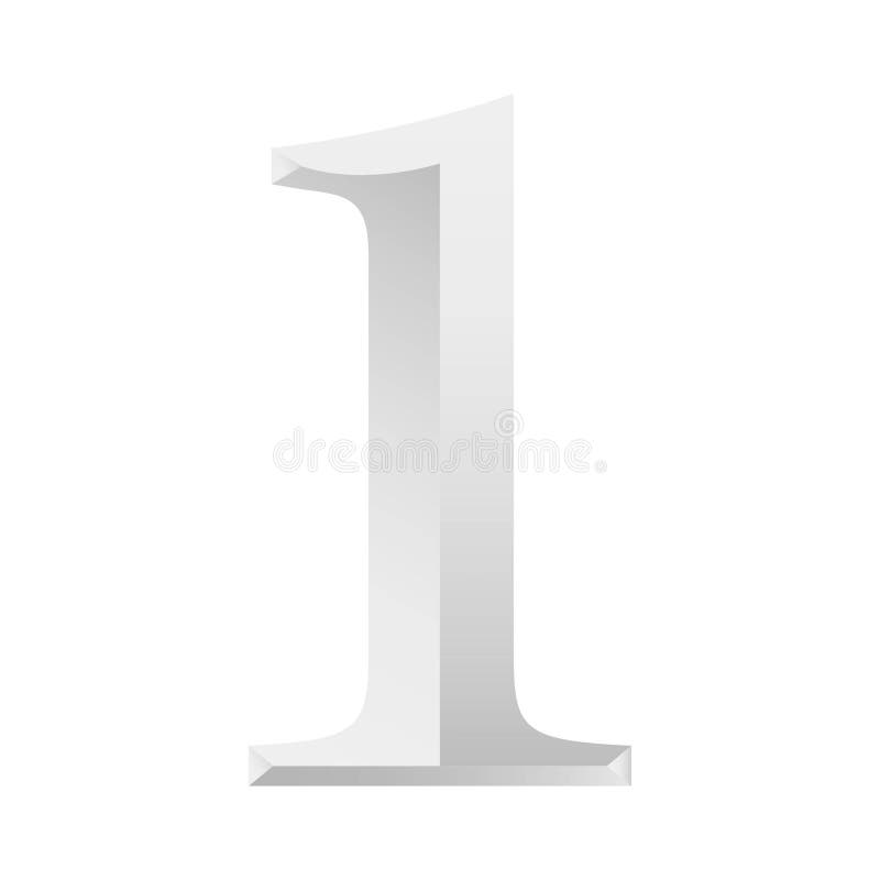 Silver Number One Vector Illustration with Gradient Stock Vector ...