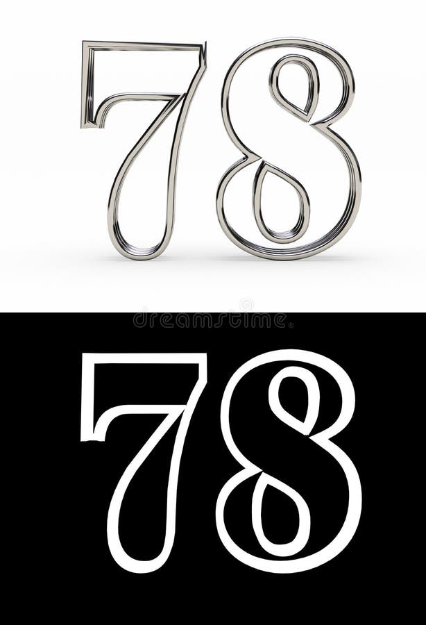 Silver Number Seventy-eight Years Stock Illustration - Illustration of ...
