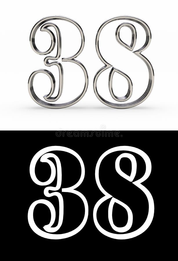 Silver Number Thirty-eight Years Stock Illustration - Illustration of ...
