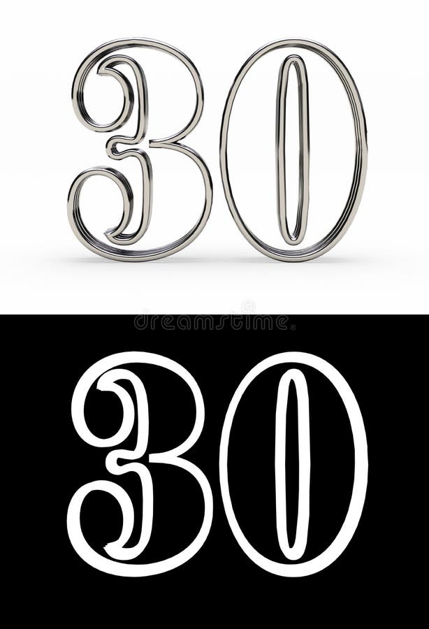 Silver number thirty years stock illustration. Illustration of ...