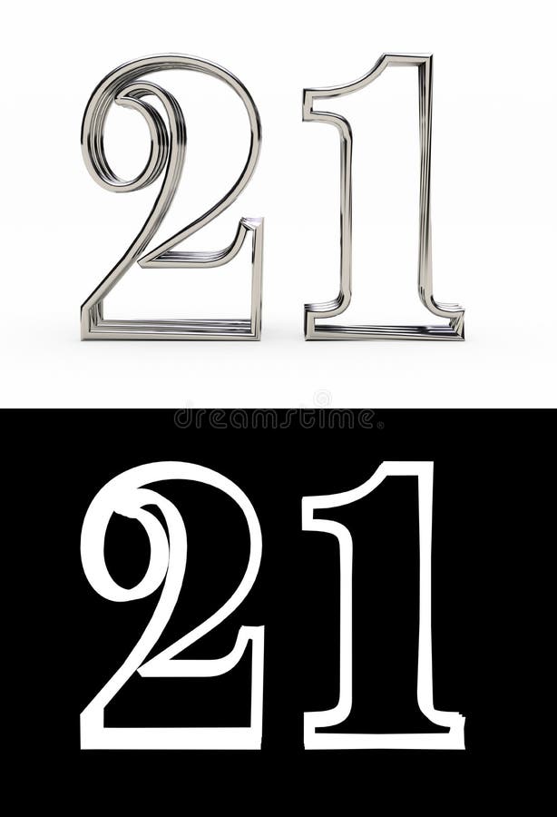 Set of Number Twenty One Year 21 Year Celebration Design. Anniversary ...
