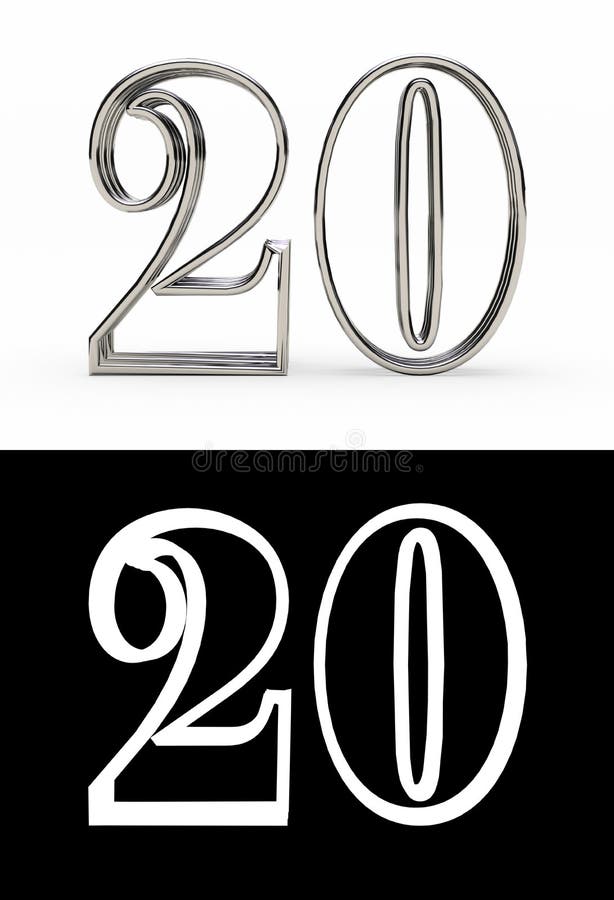Silver number twenty years stock illustration. Illustration of number ...