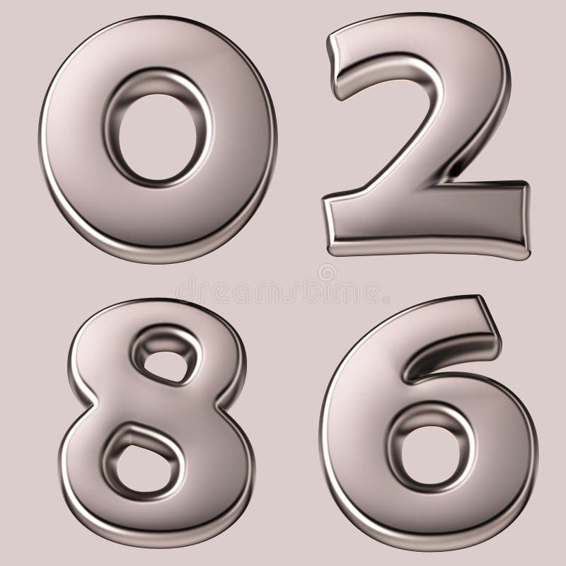 3d Silver numbers stock illustration. Illustration of currency - 8897028