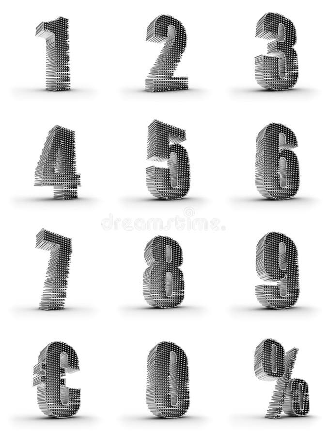 Silver numbers stock illustration. Illustration of metal - 30362258