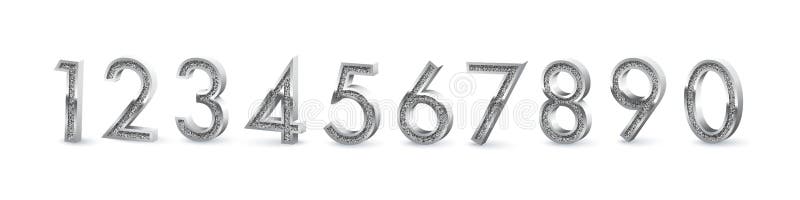 Silver Number Metal Set, 3d Shiny Chrome or Stainless Steel Numbers ...