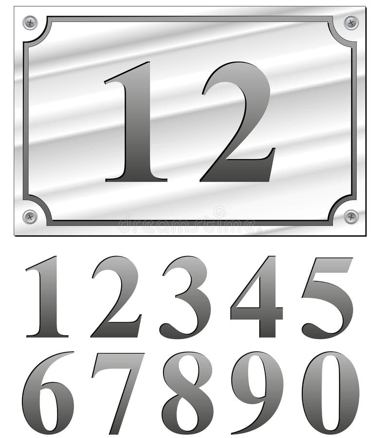 Silver numbers stock vector. Illustration of figure, symbol - 38615713