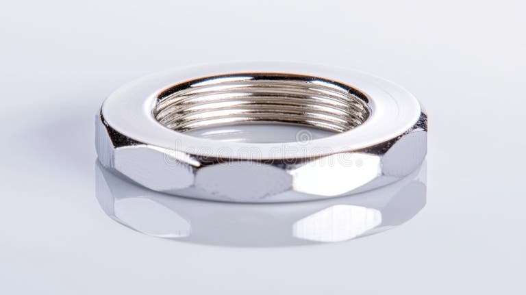 A Silver Nut with a Hexagonal Pattern. Stock Photo - Image of steel ...