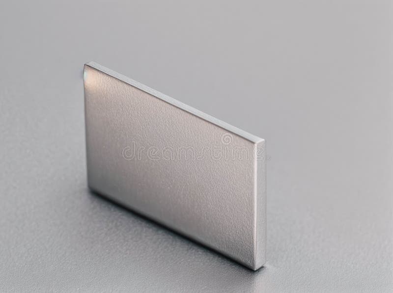 A Silver Object with a Square Shape is on a Grey Surface Stock ...