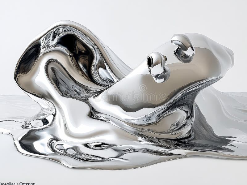 Silver Object is on a White Surface Stock Photo - Image of gray, curve ...