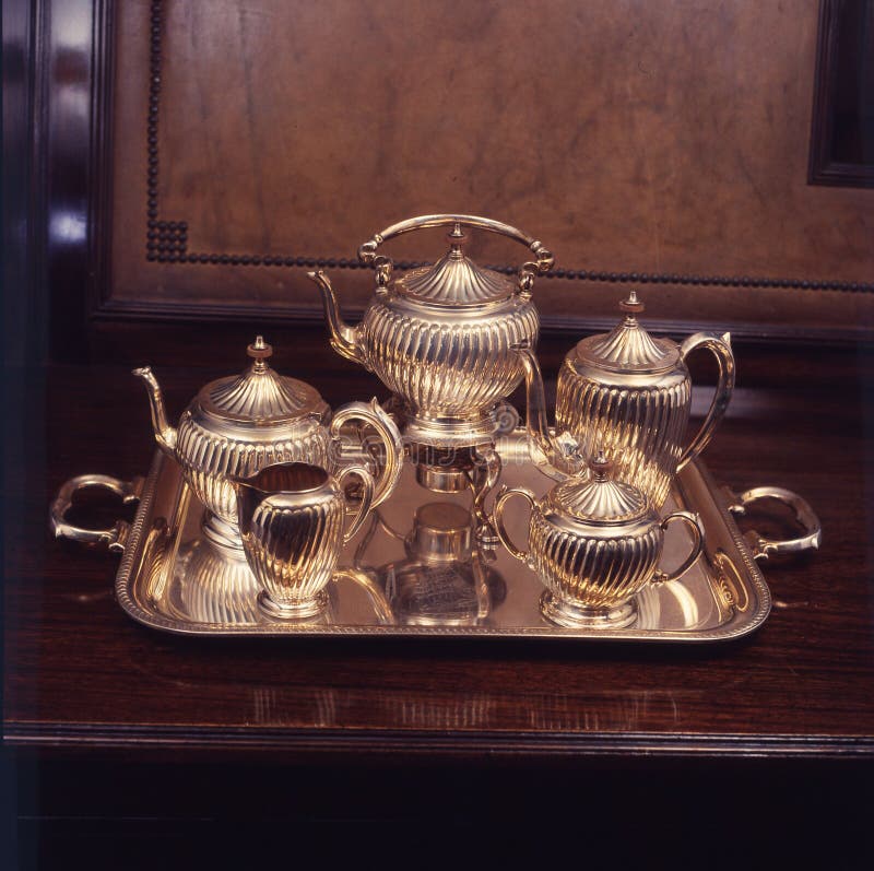 Silver Objects with Teapot and Tray, Luxury Items,Vintage Luxury Silver ...
