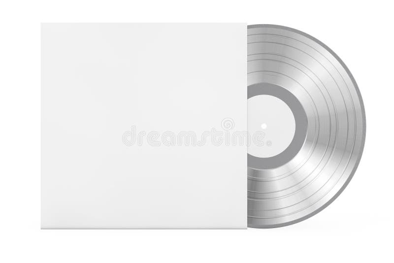Silver Old Vinyl Record Disk in Blank Paper Case with Free Space for ...