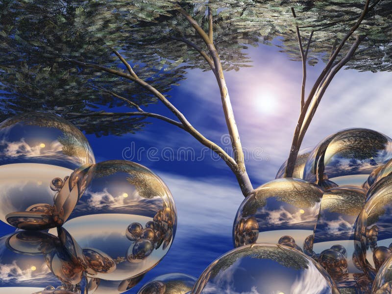 Silver Orbs Tree Stock Illustrations – 2 Silver Orbs Tree Stock ...