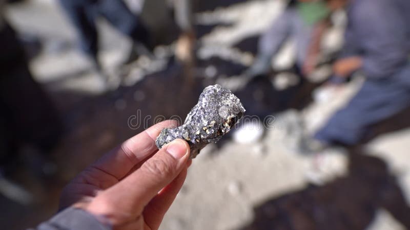 Silver Ore in Shape of a Small Rock Stock Video - Video of material ...