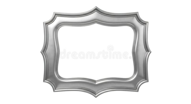 Silver Ornate Frame with Curved Edges and Empty Center Space for Text ...