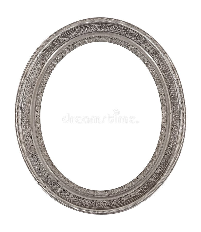 Silver Oval Frame for Paintings, Mirrors or Photo Isolated on White ...