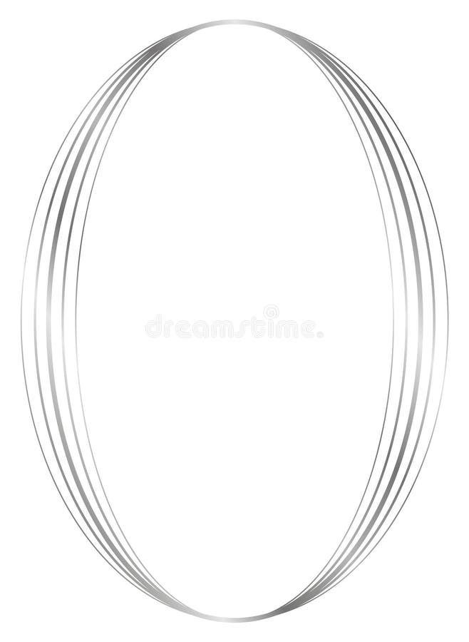 Silver Metal Oval Frame Isolated on White Stock Vector - Illustration ...