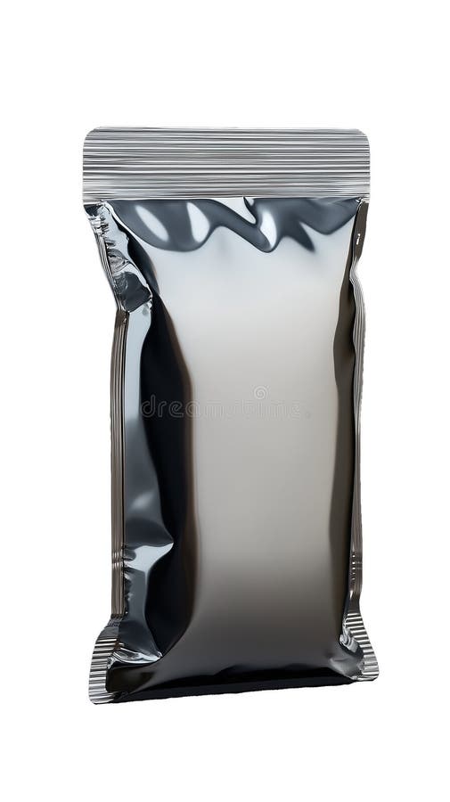 Silver Packaging Bag Mockup with Transparent Background for Product ...