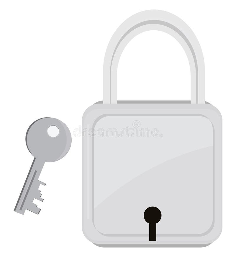 Silver lock, icon stock vector. Illustration of vector - 259784171
