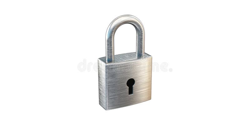 Silver Padlock. Symbol of Security and Protection in Digital and ...