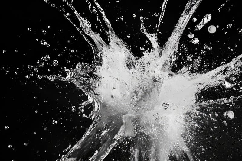 Silver Paint Explosion on Black Background. Mercury Quicksilver Splash ...