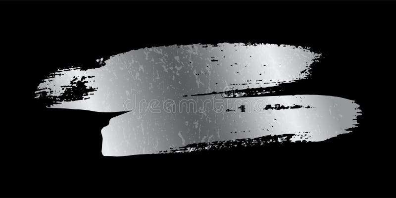Silver Paint Smear Stain. Vector Chrome Brush Stroke Design Element ...