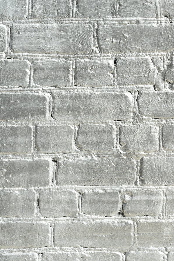 Silver Painted Brick Wall Texture. Vertical Frame Stock Photo - Image ...