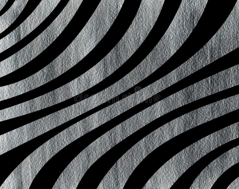 Silver Painted Curved Striped Background. Stock Illustration ...