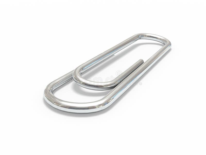 Silver paper clip stock illustration. Illustration of paper - 14356755