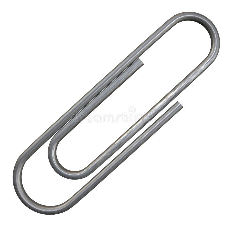 A Silver Paper Clip is Bent into a U Shape Stock Illustration ...