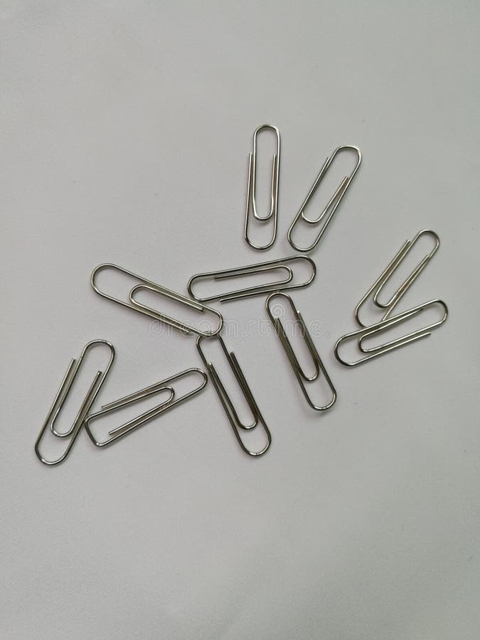 Silver Paper Clips Isolated Stock Image - Image of view, isolated ...