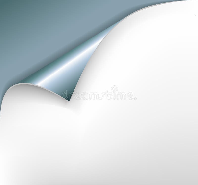 Silver paper with a curl stock illustration. Illustration of clear ...