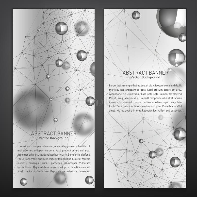Silver Particles Banners stock vector. Illustration of atom - 83687237