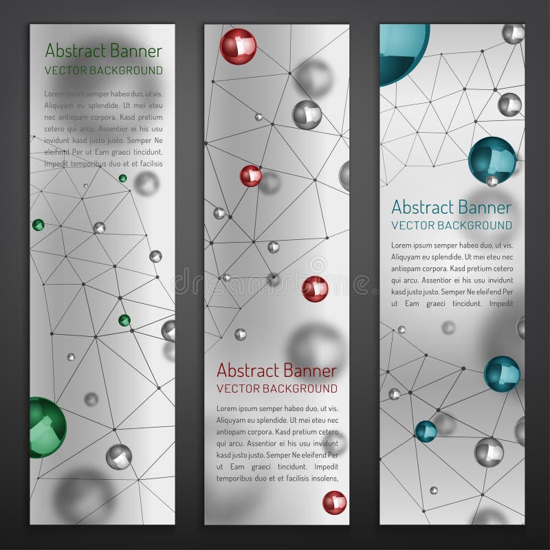 Silver Particles Banners stock vector. Illustration of atom - 83878243