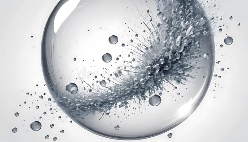 Silver Particles Exploding Inside a Transparent Orb Stock Illustration ...