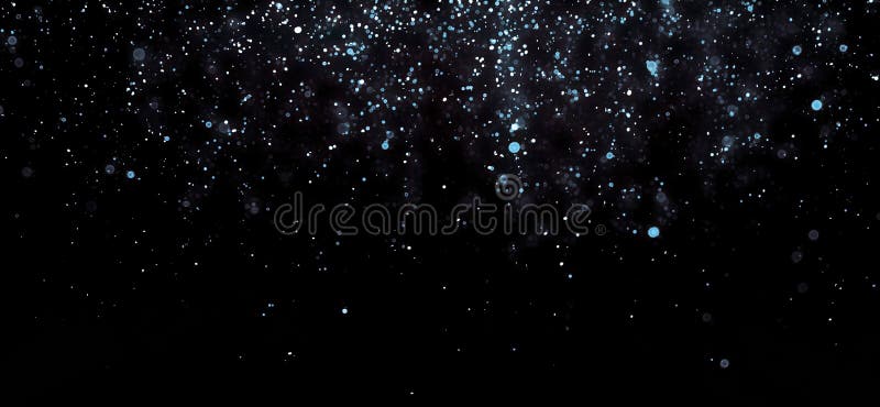 Silver Particles Reflecting Light. Glittering Texture Against Black ...