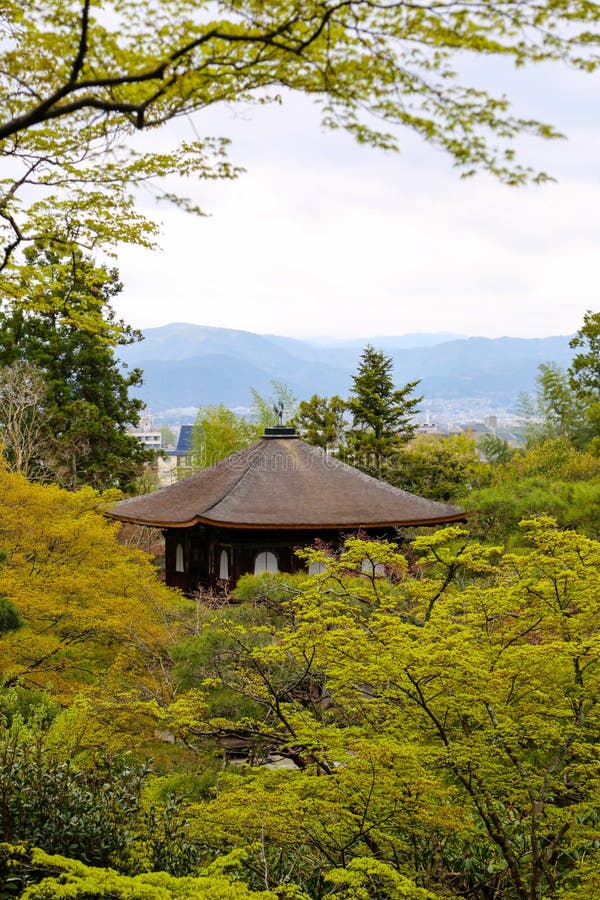 Silver Pavillion in Kyoto, Japan Amidst Trees Stock Image - Image of ...