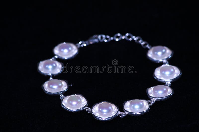 Silver&Pearl bangle stock image. Image of ornamentation - 12729469