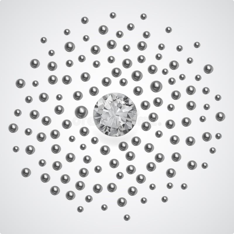 Silver pearls, gem stock vector. Illustration of faceted - 87139818