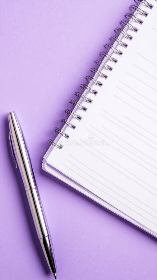 Ai Generated Open Notebook Lined Pages Silver Pen Stock Photos - Free ...