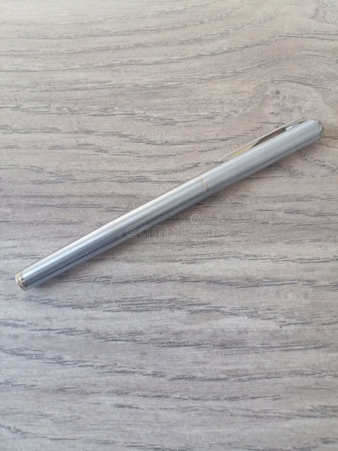 Silver pen for writing stock image. Image of machine - 180498413