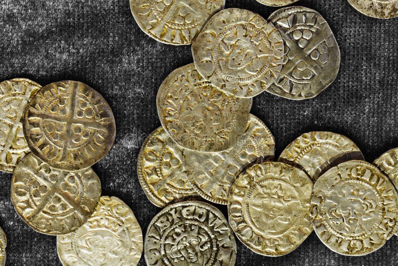 Silver pennies stock photo. Image of london, cross, english - 35806620