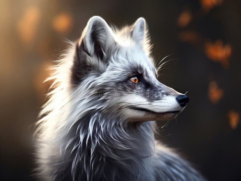 Silver Phase Fox Made with Generative AI Illustration Stock ...