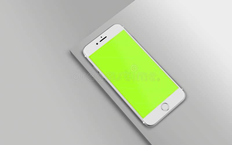 Silver Phone Top View Mockup Stock Illustration - Illustration of smart ...