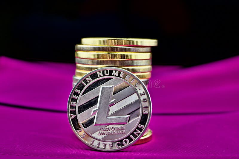 Silver Physical Litecoin Coin Stock Image - Image of digital, invest ...