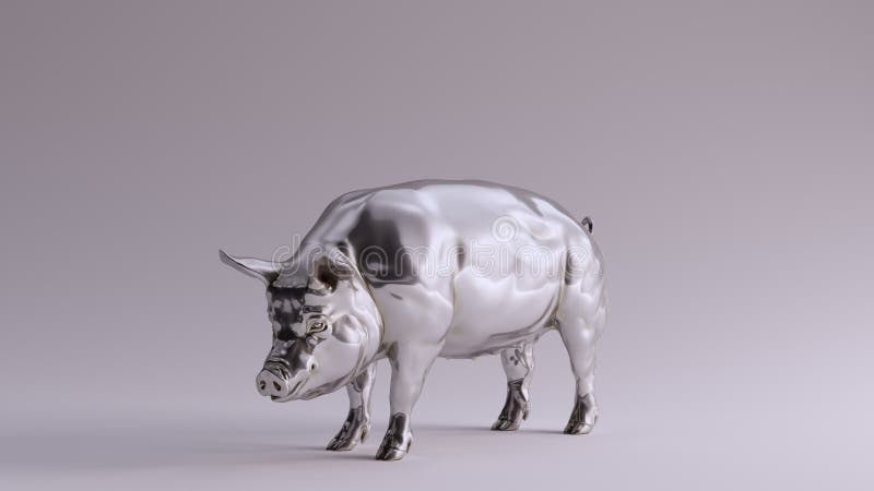 Silver Pig Simple stock illustration. Illustration of minimal - 185248917