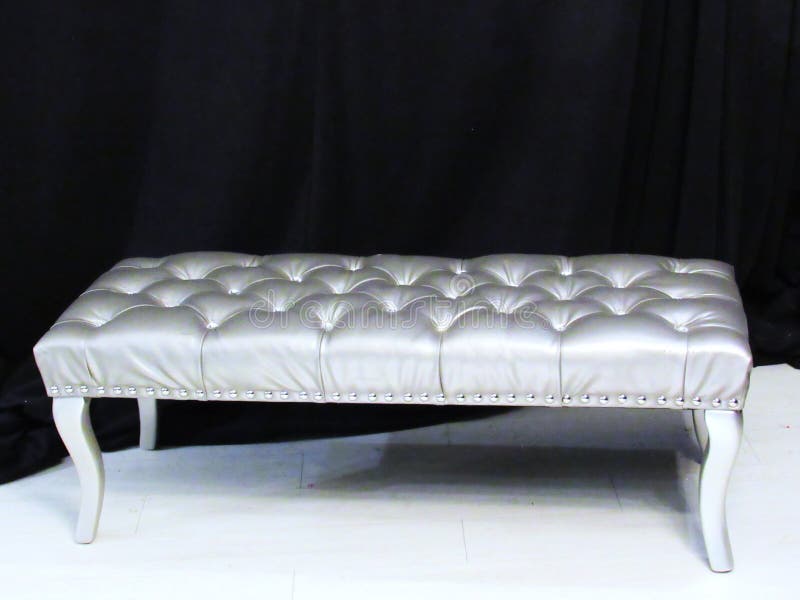 Silver bench stock image. Image of vehicle, white, table - 266519665