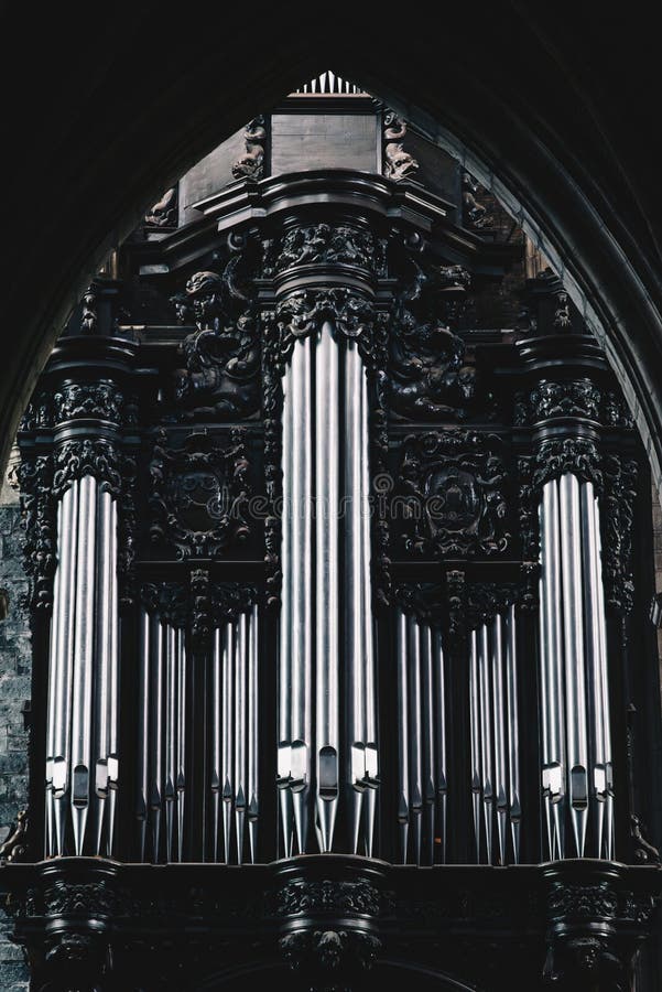 Black Organ in the Medieval Cathedral Stock Photo - Image of beautiful ...