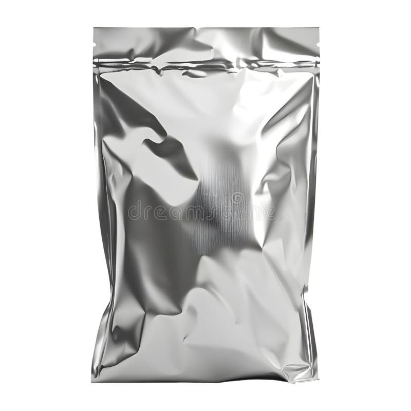 Silver Plastic Bag on Transparent Background - Ai Generated Stock ...