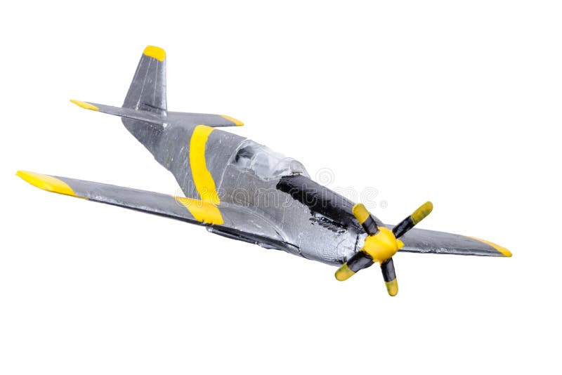 Silver Plastic Plane Isolated on the White Background Stock Image ...