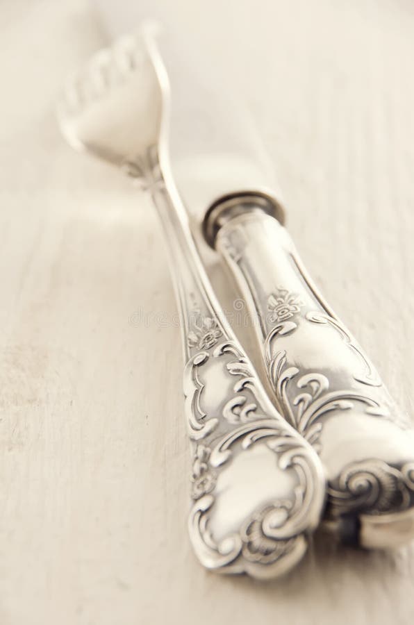 Silver plated flatware stock photo. Image of baroque - 26963044